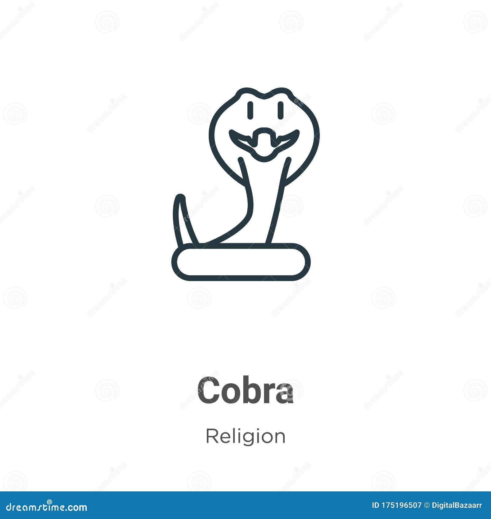 Cobra Outline Vector Icon. Thin Line Black Cobra Icon, Flat Vector ...