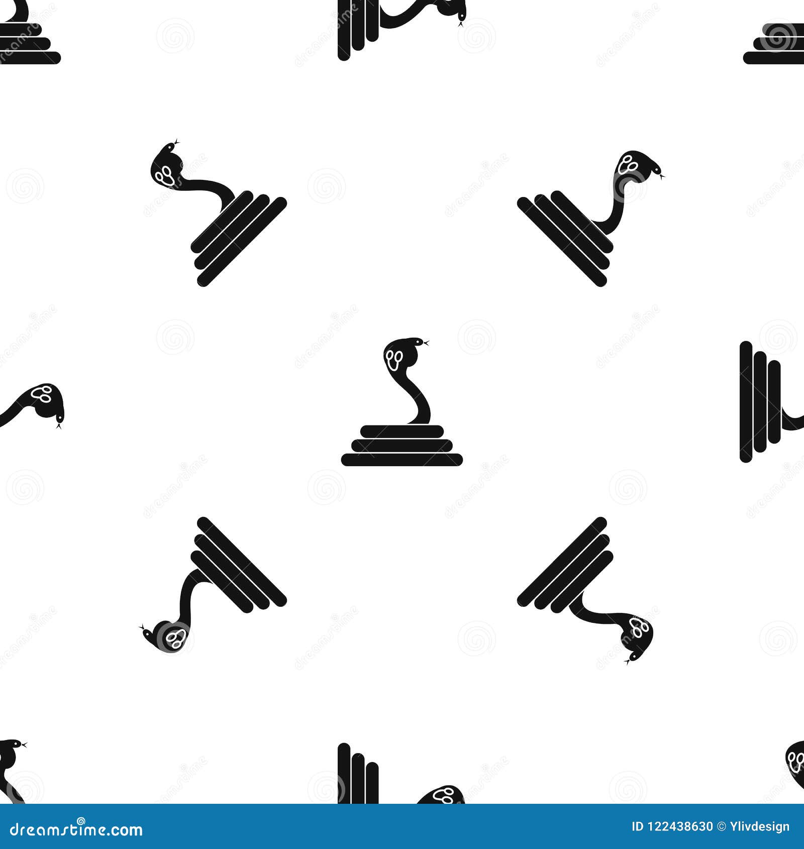 Cobra Pattern Seamless Black Stock Vector - Illustration of bite, india ...