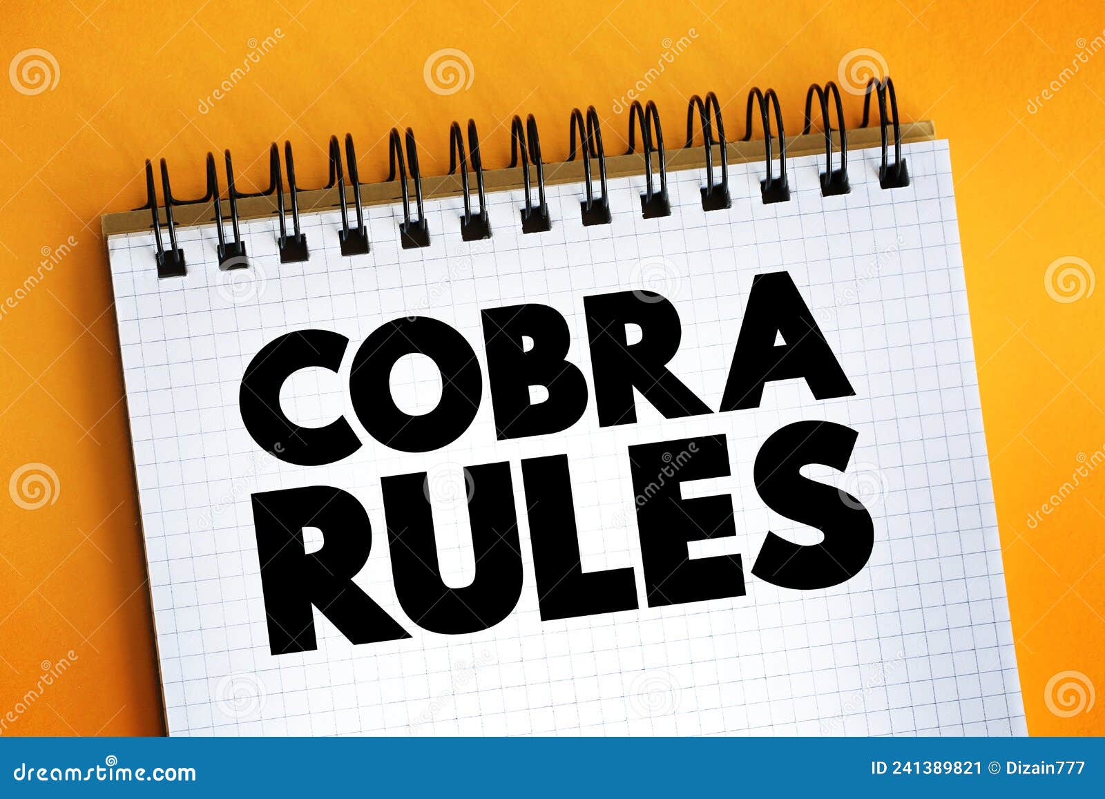 Cobra Rules Text on Notepad, Concept Background Stock Image - Image of ...