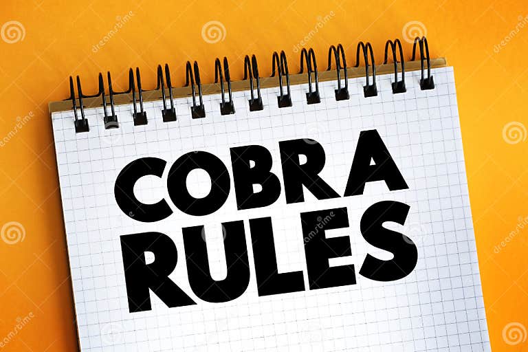 Cobra Rules Text on Notepad, Concept Background Stock Image - Image of ...