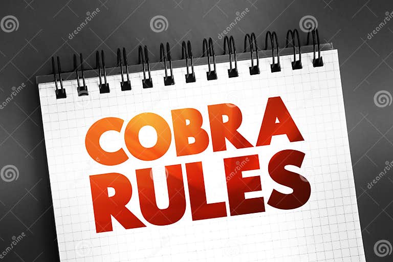 Cobra Rules Text Quote on Notepad, Concept Background Stock Image ...