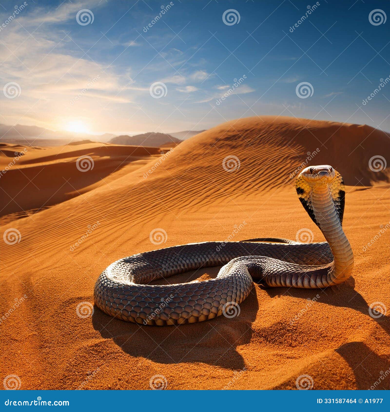 Cobra Snake in the Desert, AI Generated Stock Illustration ...