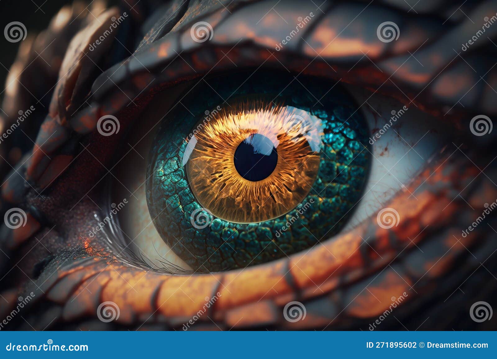 Cobra Snake Eye Closeup Generative AI Stock Illustration - Illustration ...