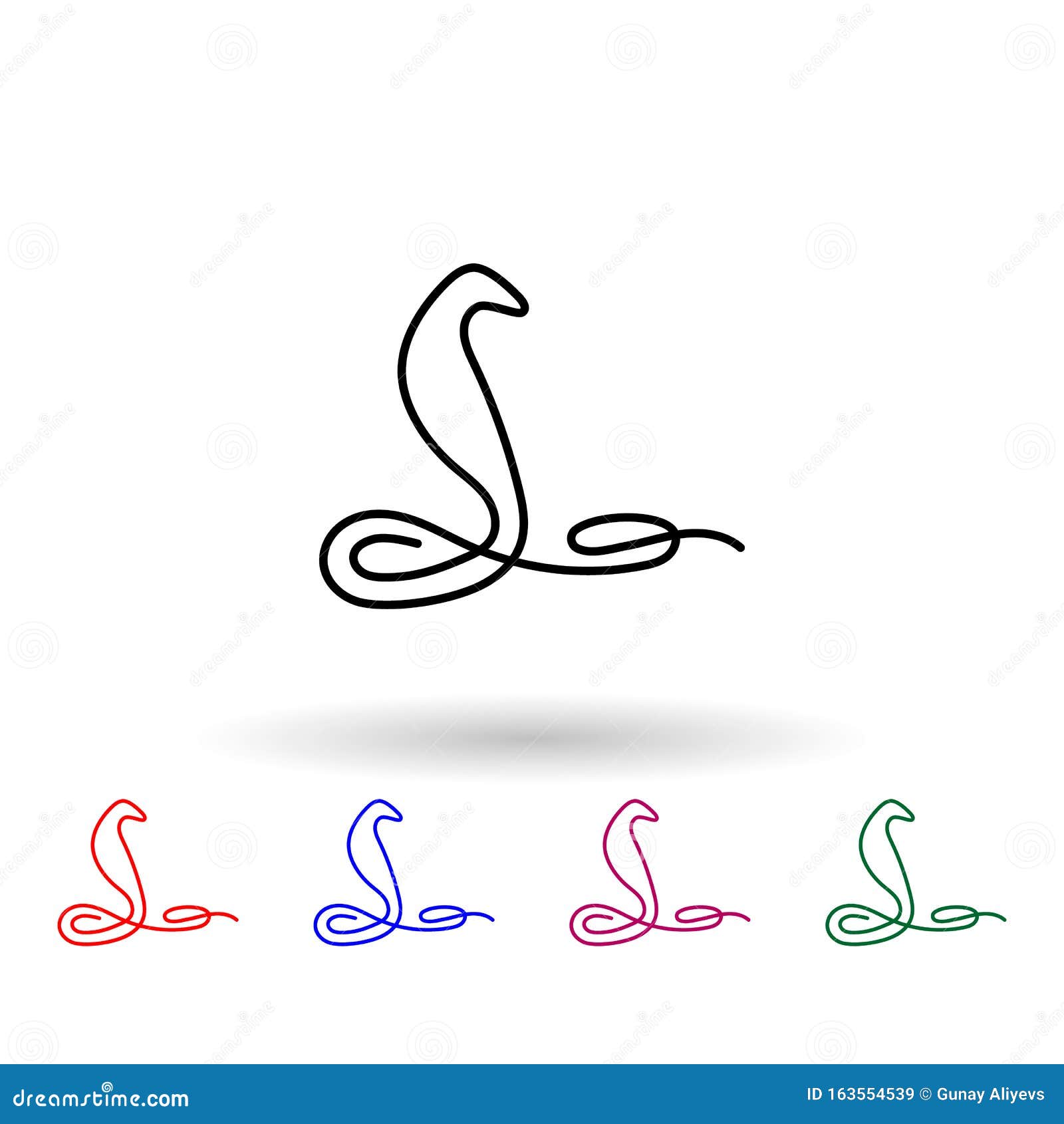 Cobra Snake One Line Multi Color Icon. Simple Thin Line, Outline of ... Cobra Snake One Line Multi Color Icon. Simple Thin Line, Outline of ...