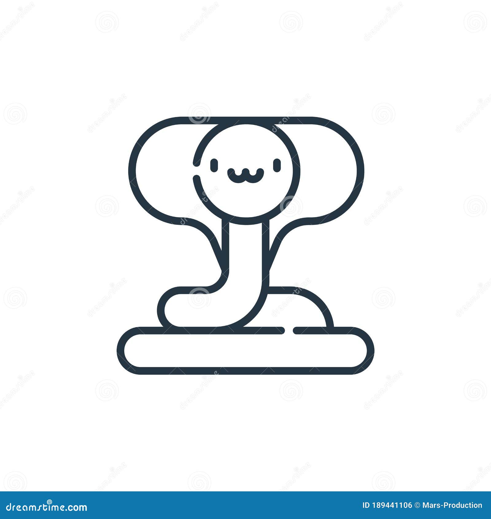Cobra Vector Icon Isolated on White Background. Outline, Thin Line ...