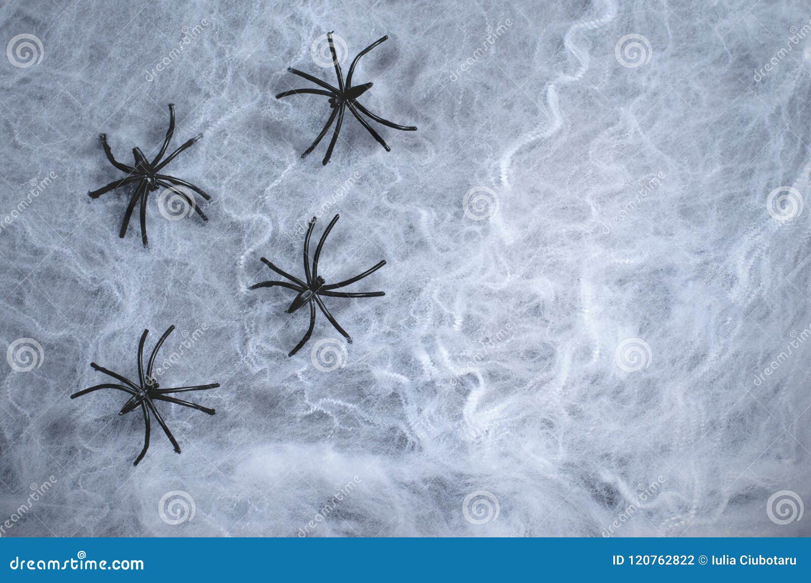 Cobweb with Black Spiders on Dark Cobweb Background, Halloween Symbol ...