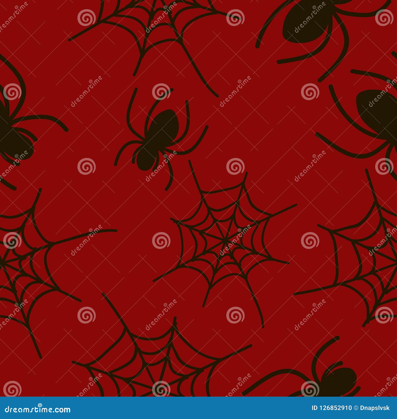 Cobweb with Black Spiders with a Red Color Stock Vector - Illustration ...