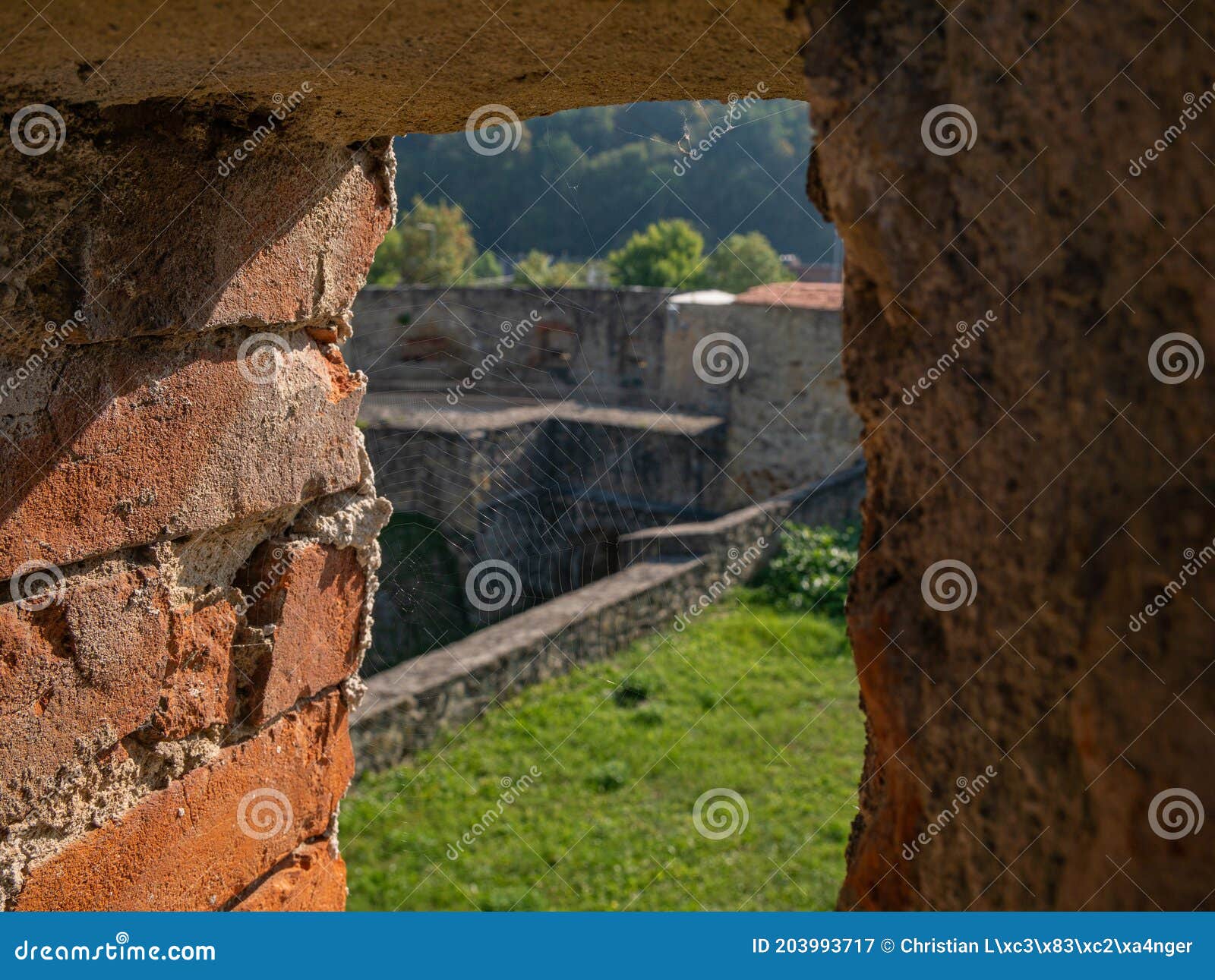 Cobweb in the Embrasure of a Fortress Wall Stock Image - Image of ...