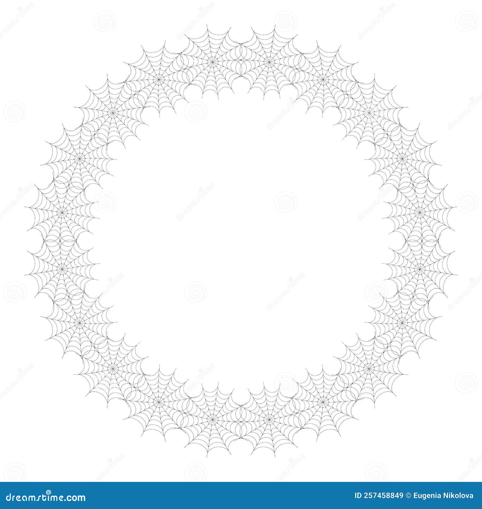 Cobweb Frame. Halloween Spider Web Round Border. Vector Illustration ...