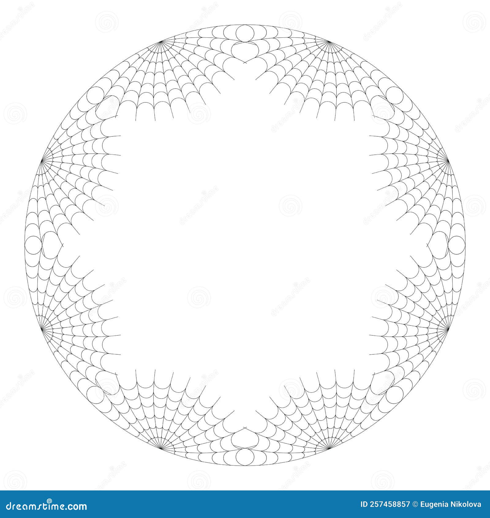 Cobweb Frame. Halloween Spider Web Round Border. Vector Illustration ...