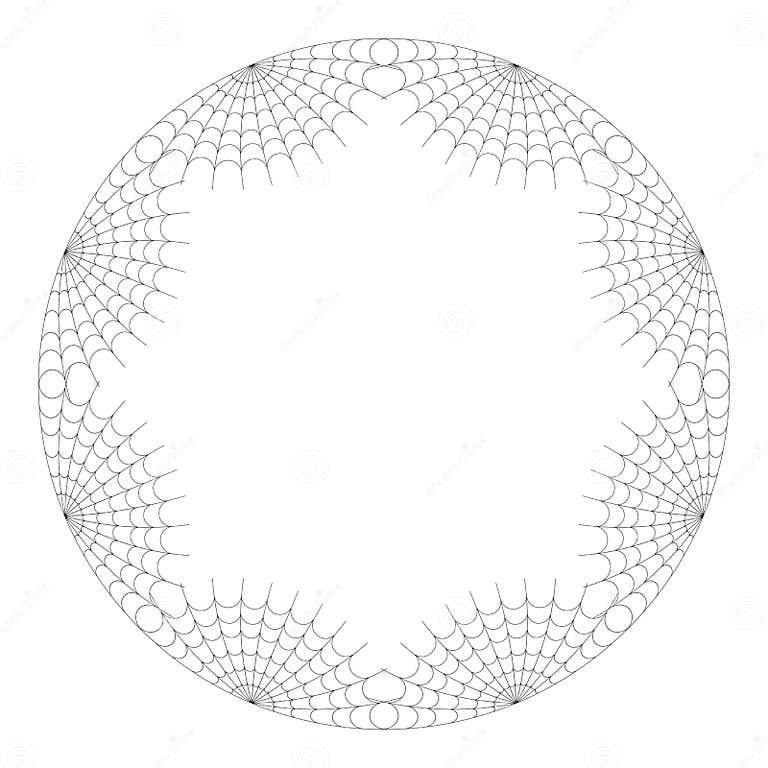 Cobweb Frame. Halloween Spider Web Round Border. Vector Illustration ...