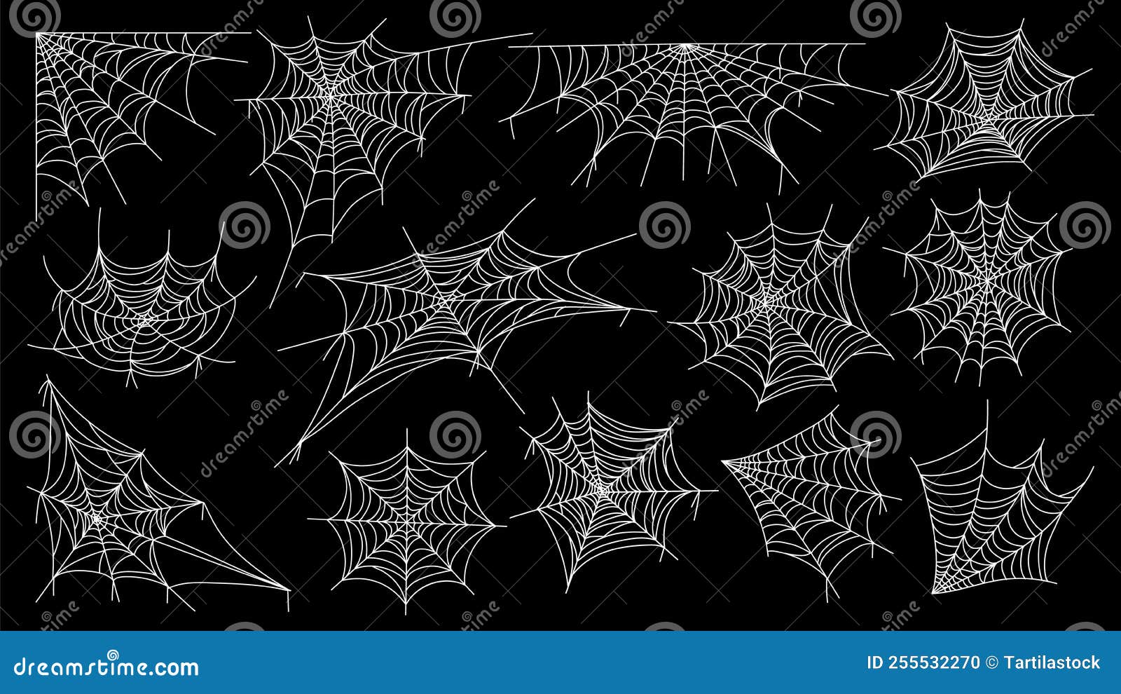 Cobweb. Halloween Spider Web Horror Gothic Silhouettes for Decoration ...