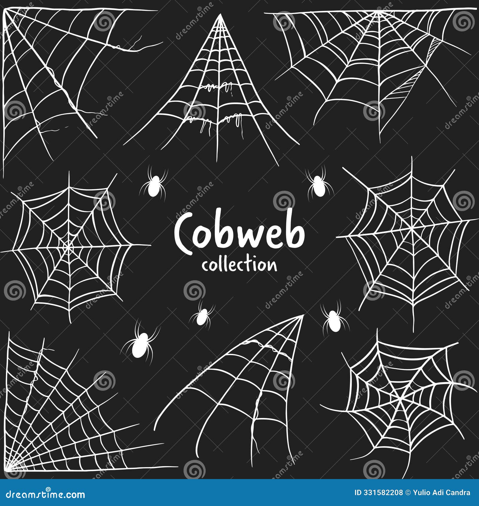 Cobweb Horizontal Banner Illustration in Flat Design Style Stock Vector ...