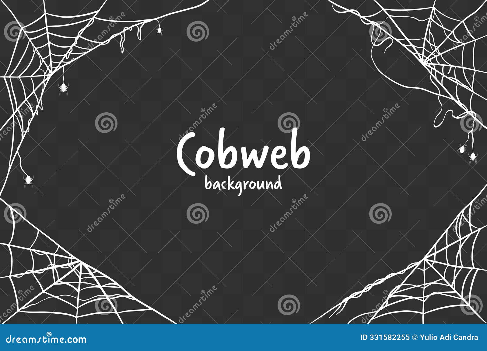 Cobweb Horizontal Banner Illustration in Flat Design Style Stock Vector ...