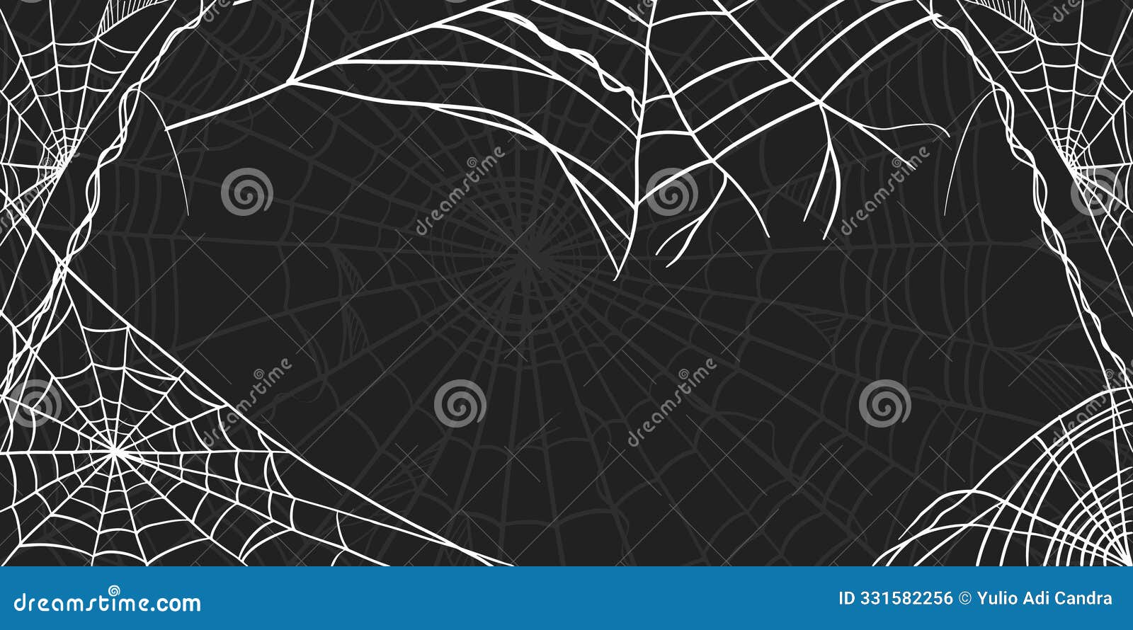 Cobweb Horizontal Banner Illustration in Flat Design Style Stock Vector ...