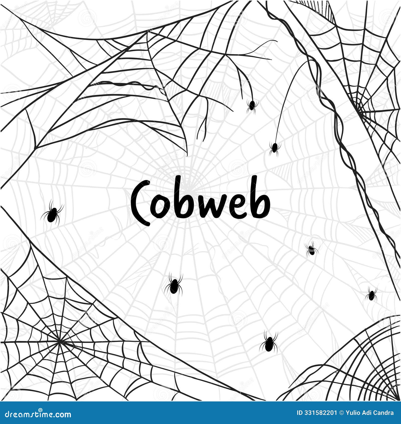 Cobweb Horizontal Banner Illustration in Flat Design Style Stock Vector ...
