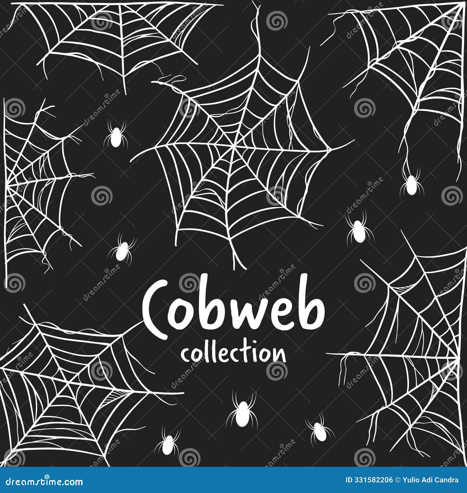 Cobweb Horizontal Banner Illustration in Flat Design Style Stock Vector ...