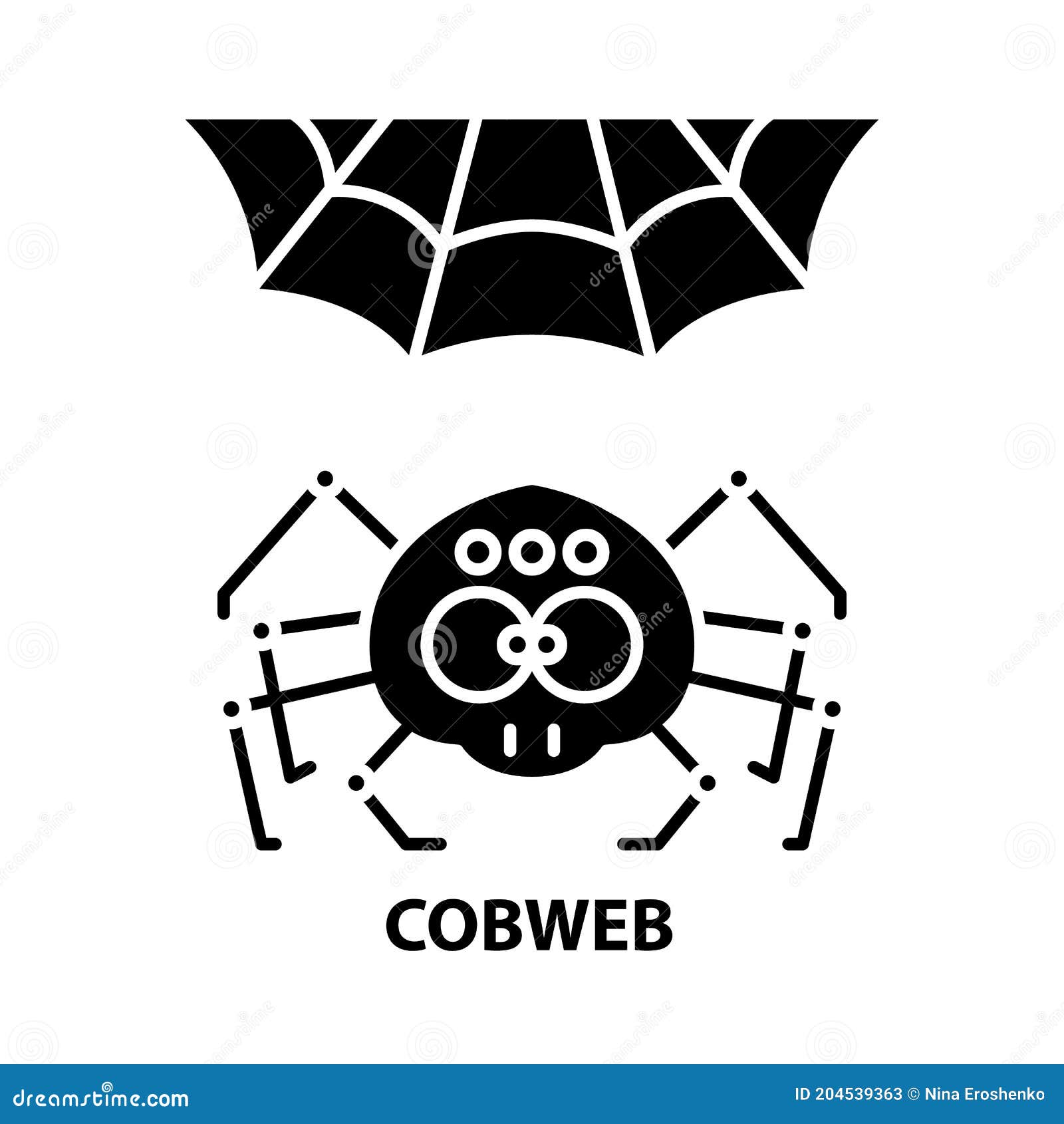 Cobweb Icon, Black Vector Sign with Editable Strokes, Concept ...