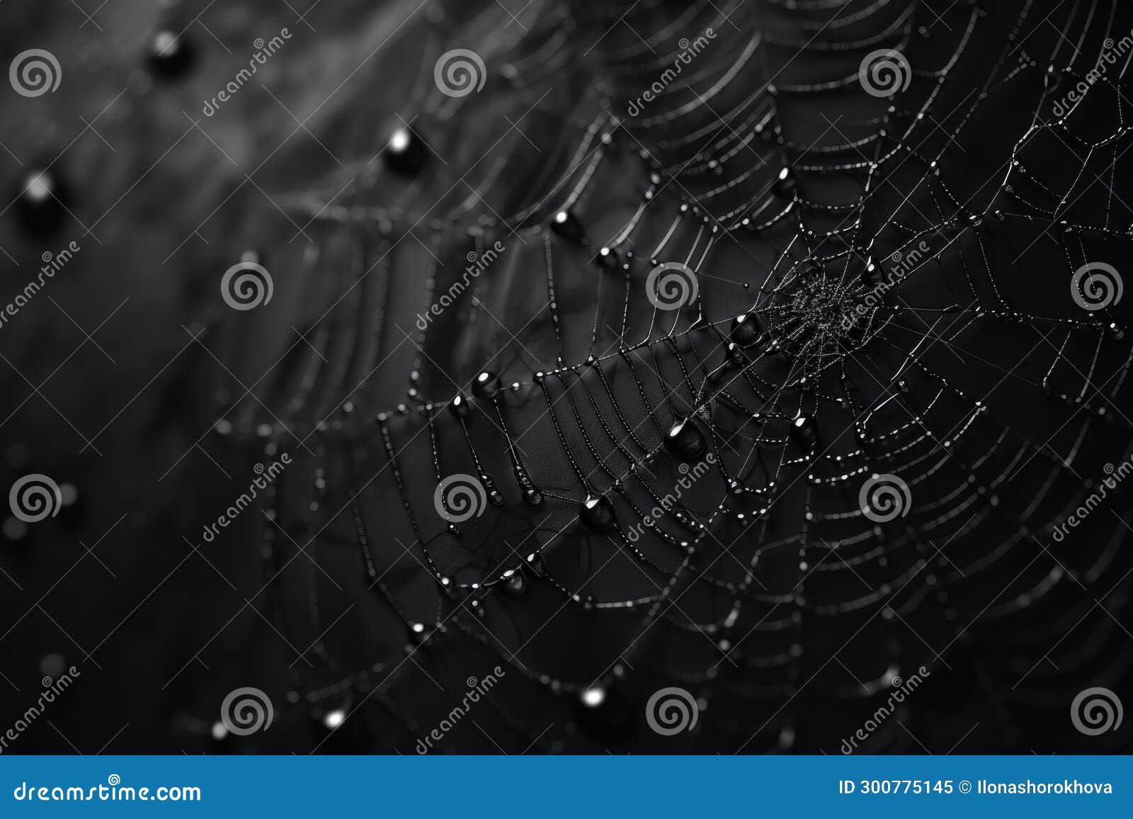 Cobweb Macro on Dark Background. Ai Generated Stock Illustration ...