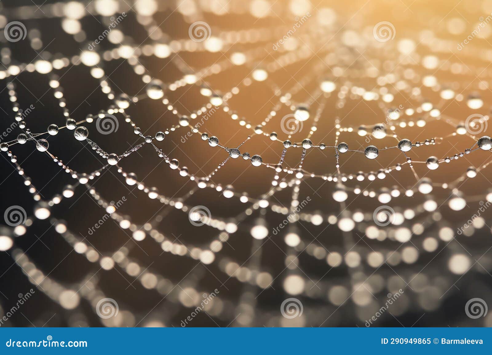 Cobweb Natural Rain Pattern. Spider Web Adorned with Dewdrops that ...