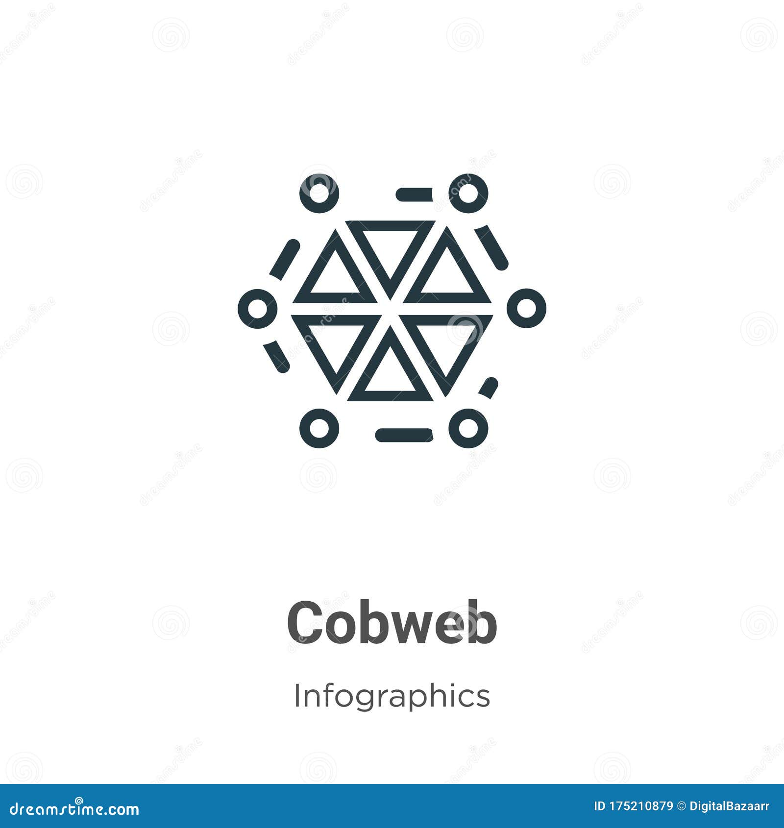 Cobweb Outline Vector Icon. Thin Line Black Cobweb Icon, Flat Vector ...