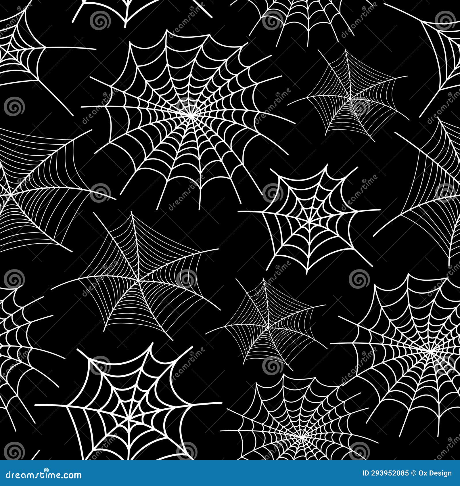 Cobweb Pattern. Halloween Seamless Print of Spider Web, Monochrome ...