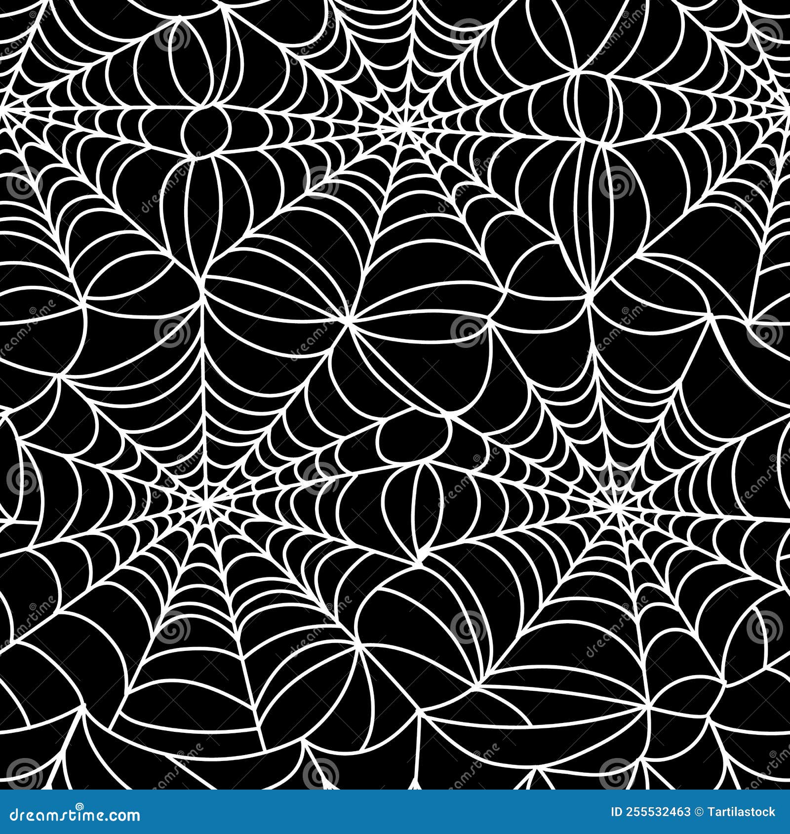 Cobweb Pattern. Halloween Seamless Print of Spider Web, Monochrome ...