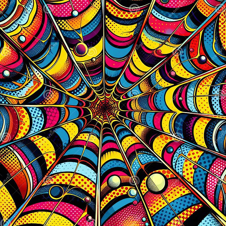 Cobweb Pop Art Use Pop Art Techniques To Create a Bold and Color Stock ...