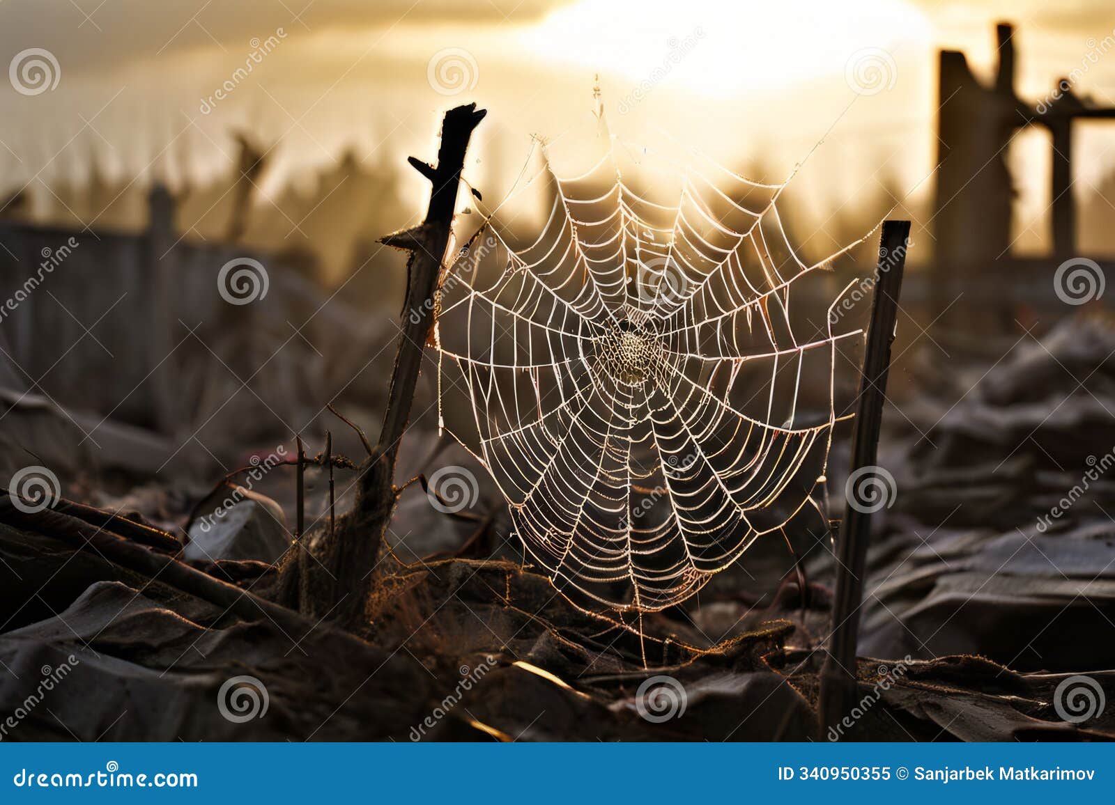 Cobweb and Post Apocalyptic Use a Cobweb To Depict a World after Stock ...