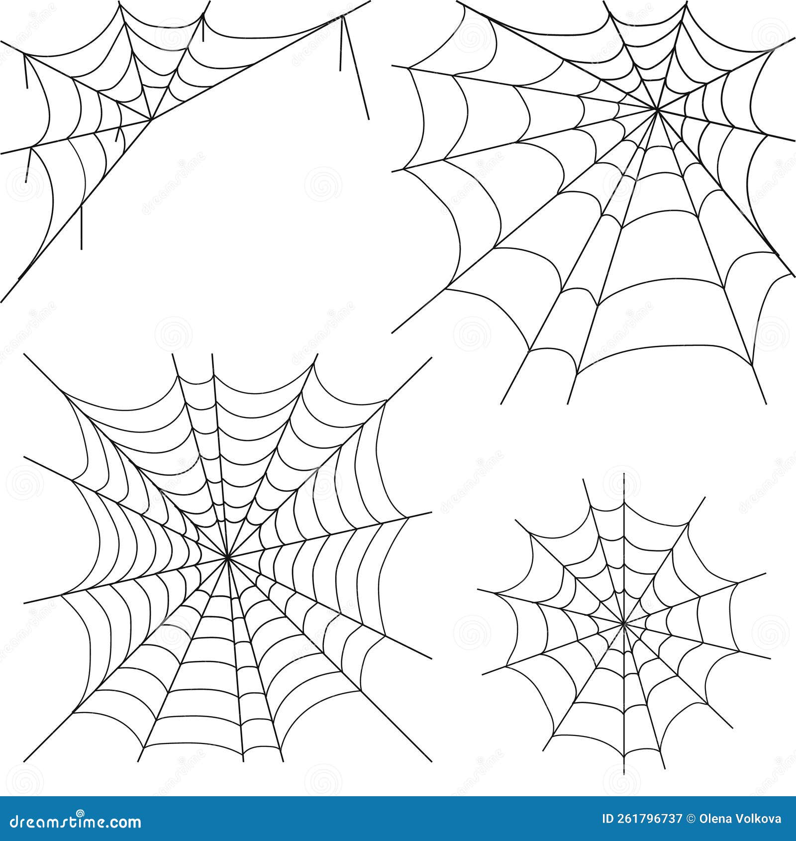 Cobweb, Realistic Web Woven by a Spider on a White Background. Vector ...
