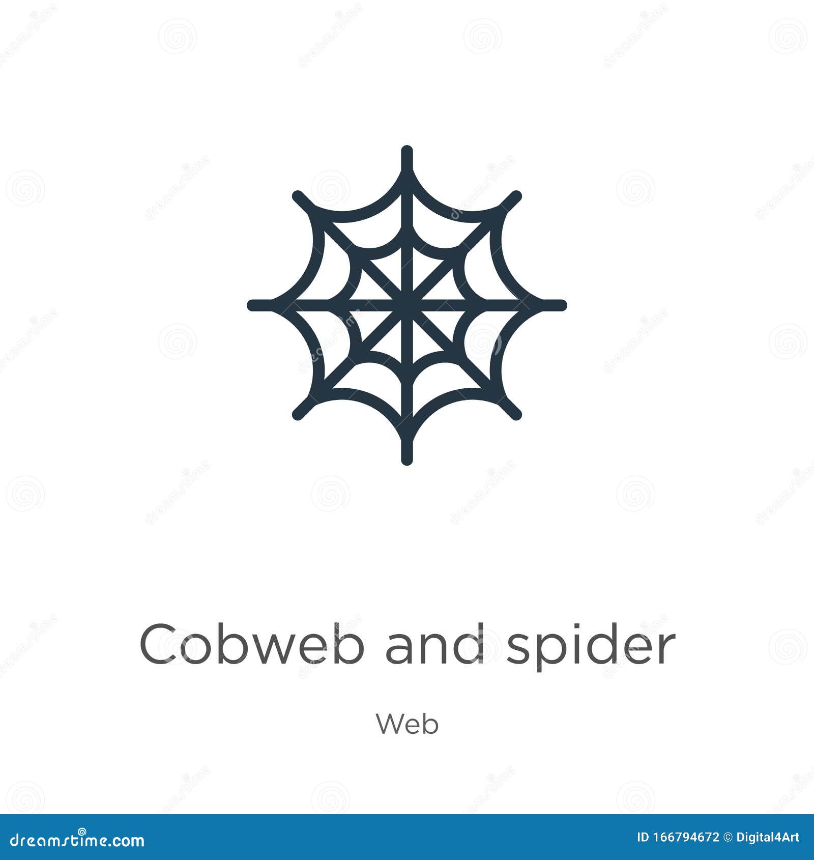 Cobweb and Spider Icon Vector. Trendy Flat Cobweb and Spider Icon from ...
