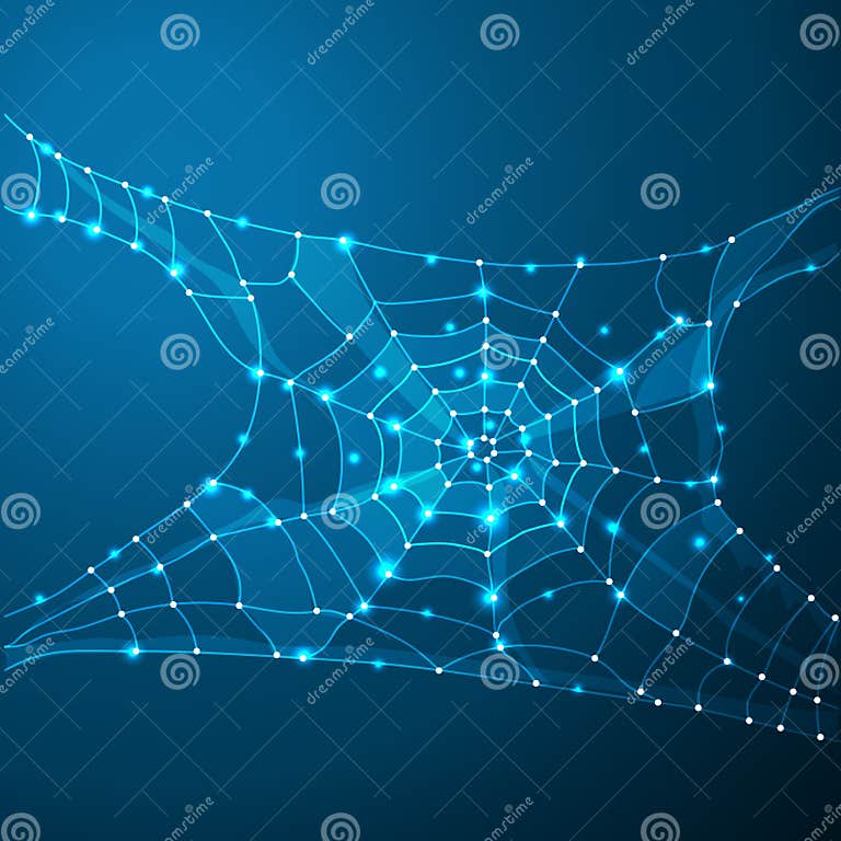 Cobweb or Spider Web. Polygon Line on Abstract Background Stock Vector ...