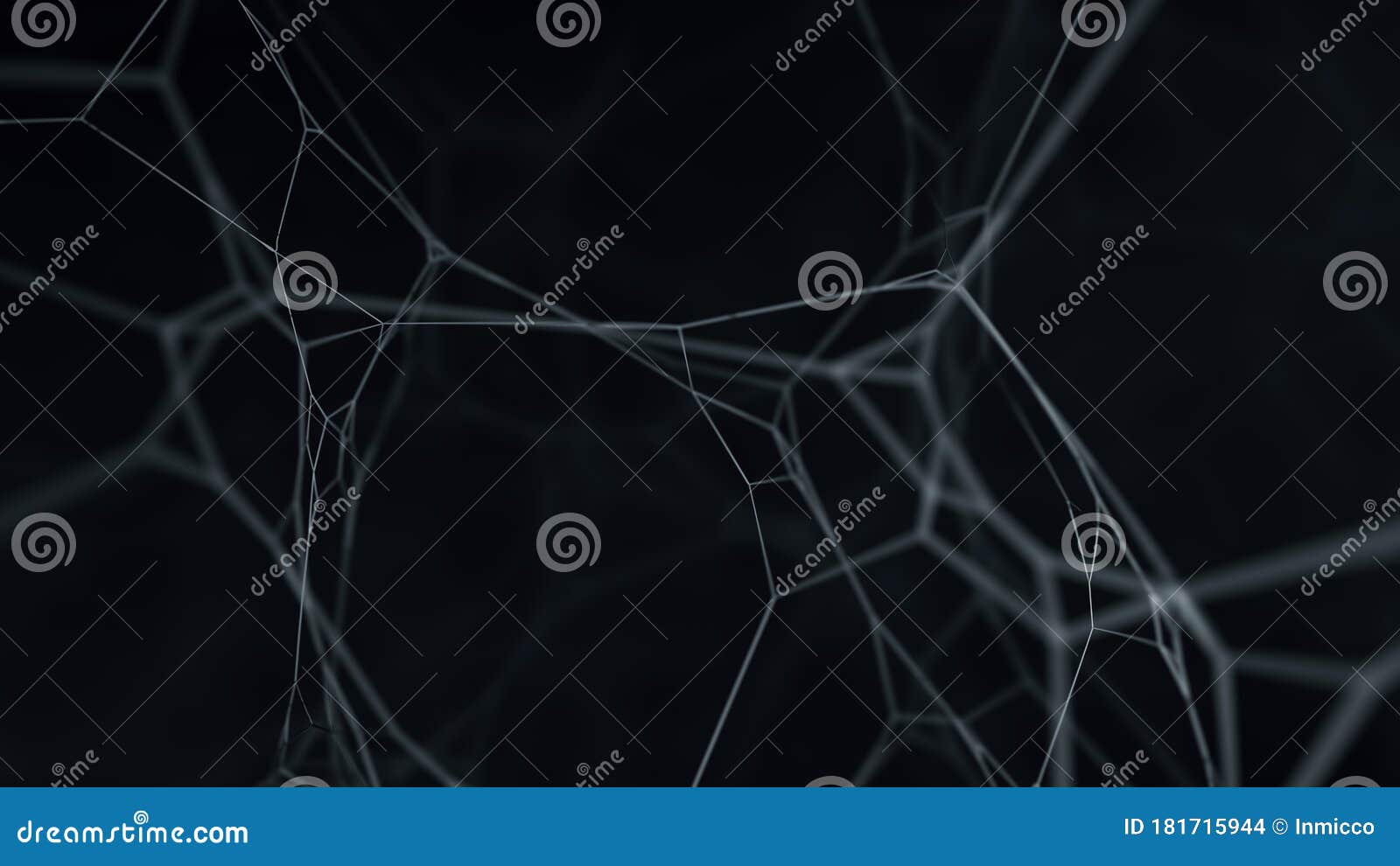 Cobweb or Spider Wed Isolated on Black Background. 3d Render. Plexus ...