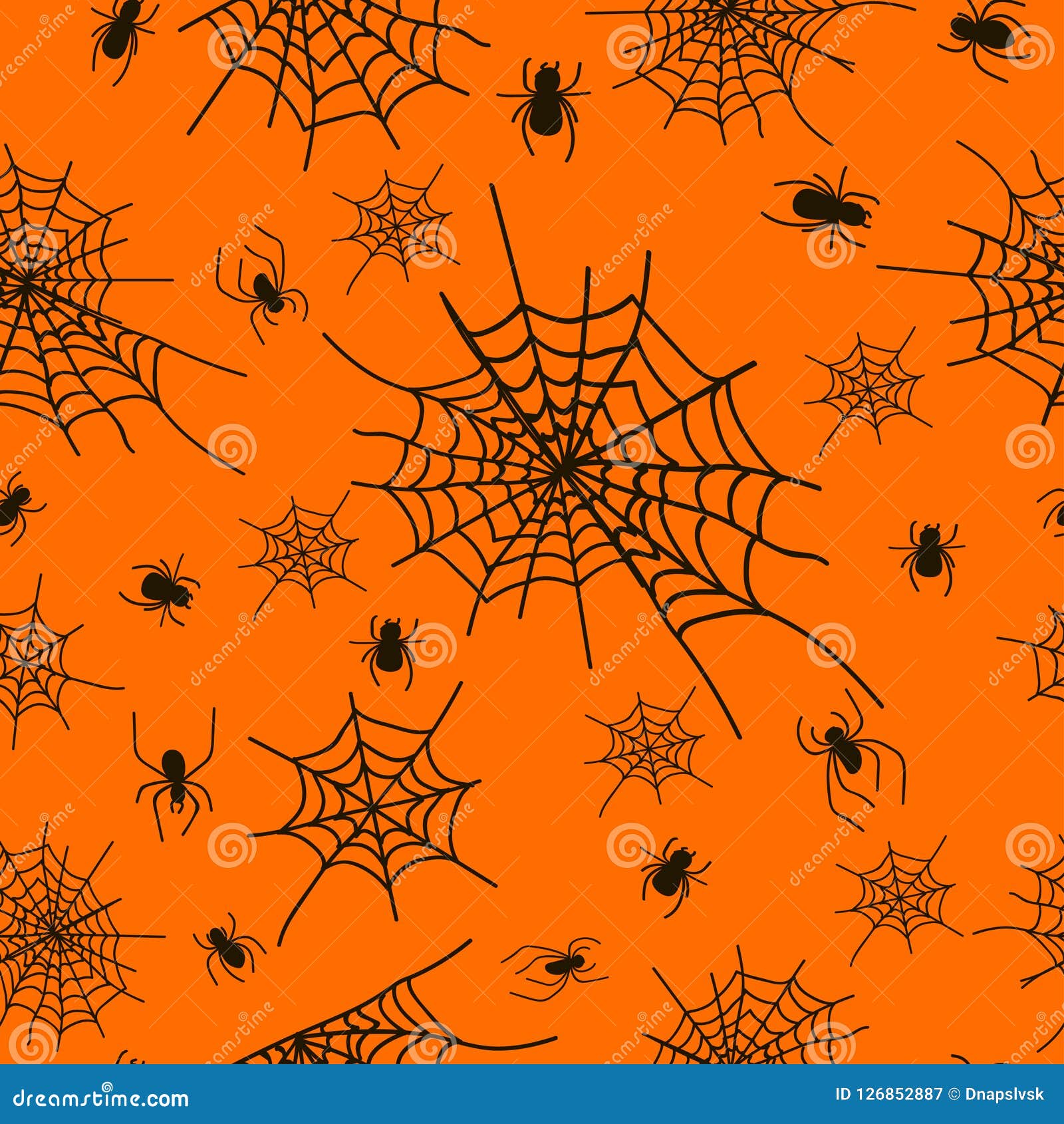 Cobweb with Spiders with a Orange Color Stock Vector - Illustration of ...