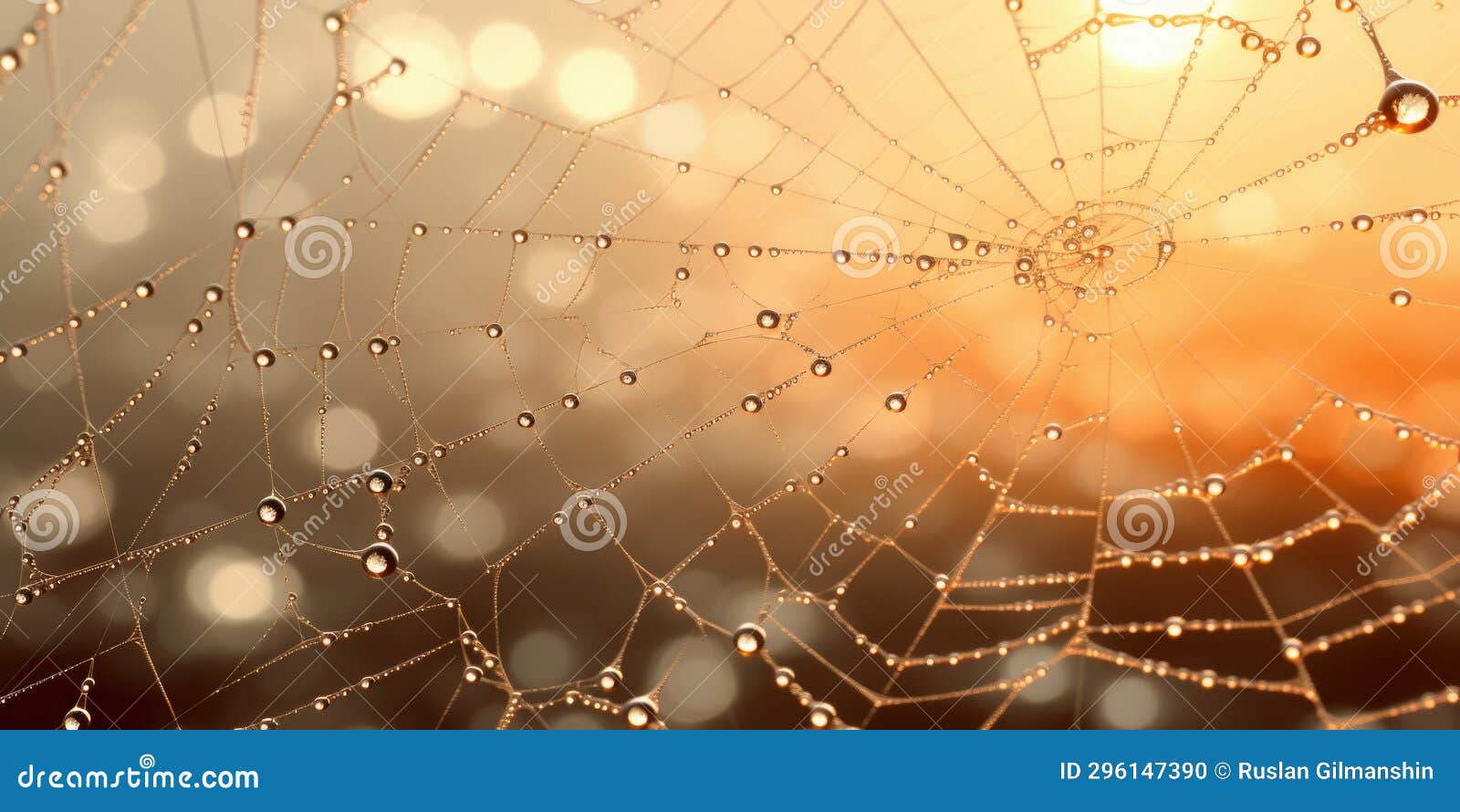 Cobweb or Spiderweb Natural Rain Pattern Background Close-up. Cobweb ...