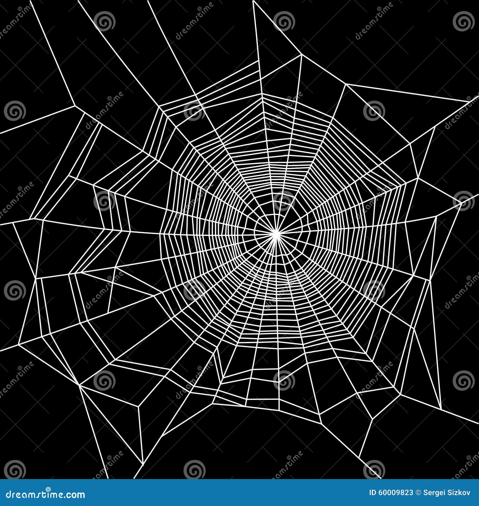 Cobweb Of White Dots And Lines On A Black Background. Futuristic ...