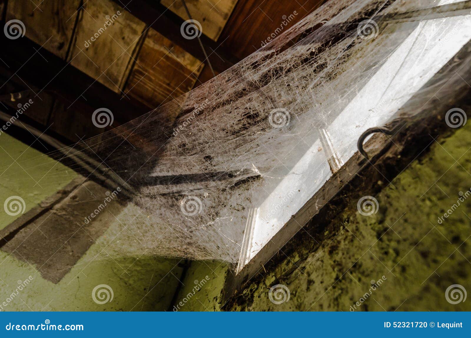 Cobwebs on window stock photo. Image of colour, basement - 52321720