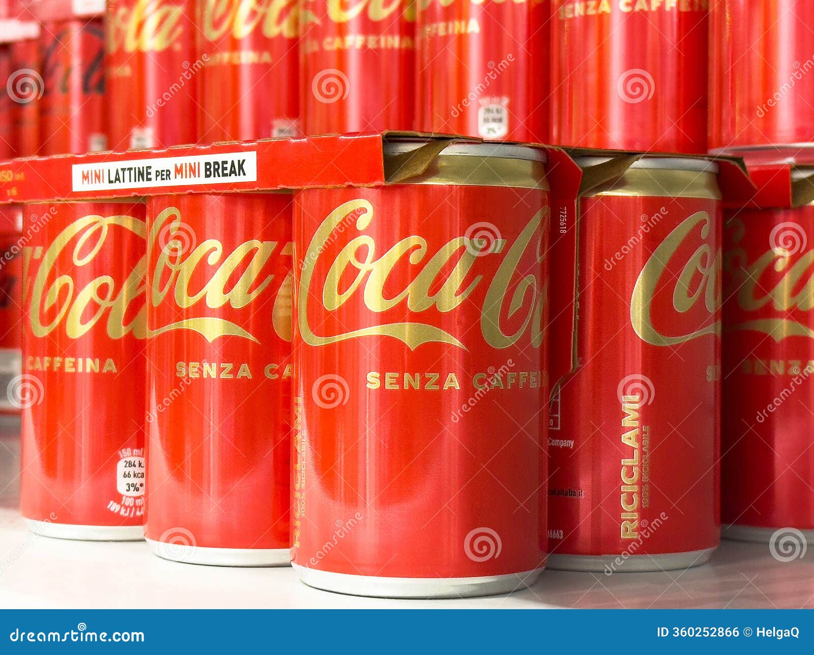 Coca-cola Caffeine-free Italian Cans in Red Packaging Editorial Photo ...
