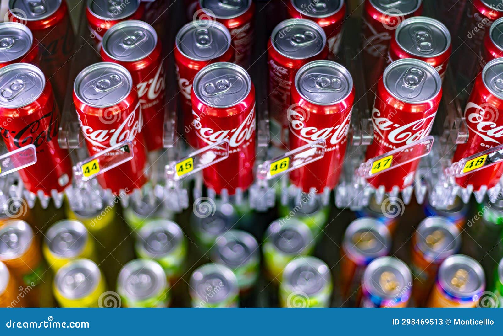 Coca-Cola Cans Displayed in a Vending Machine Editorial Stock Photo ...