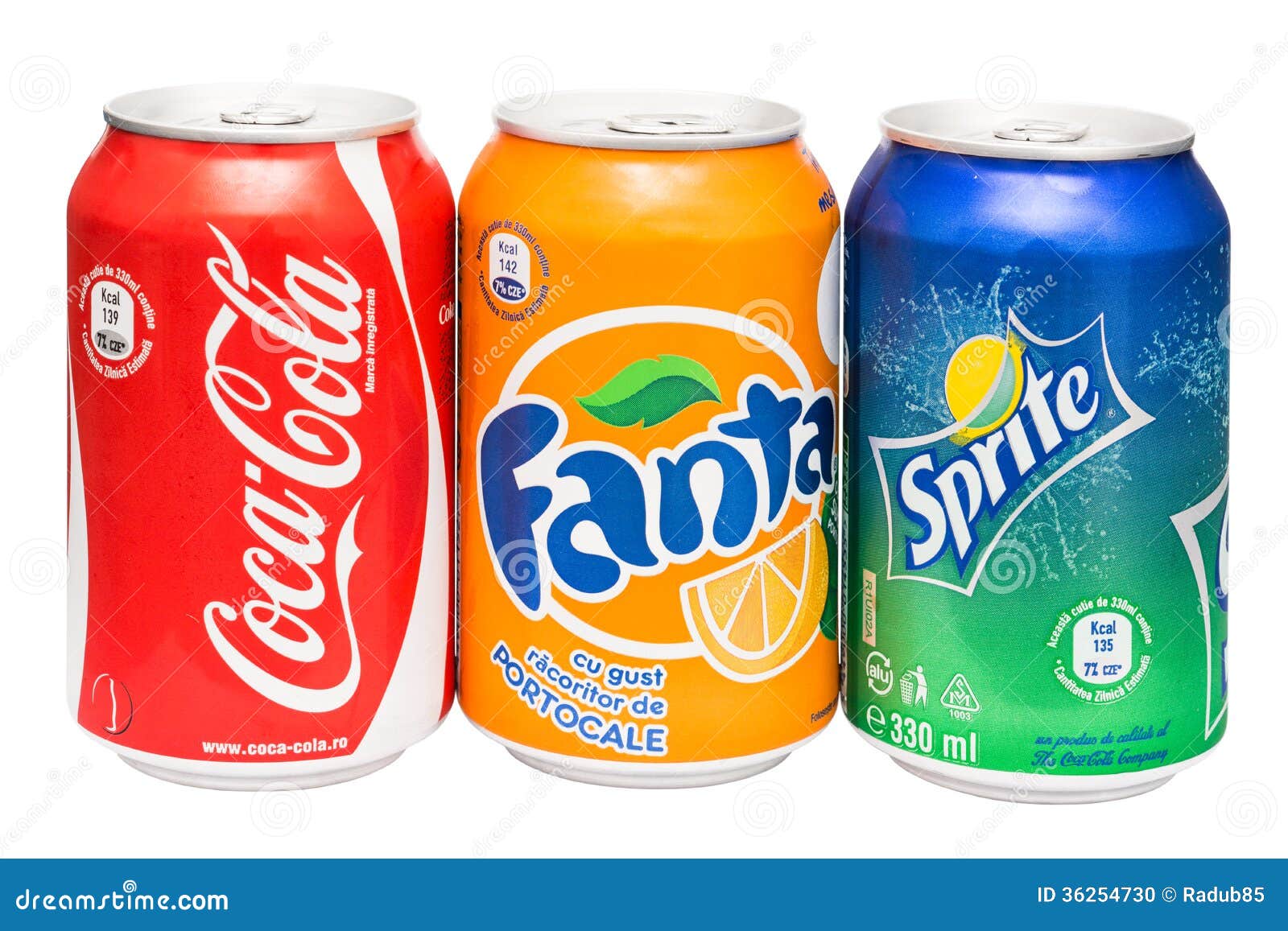 Coca-Cola, Fanta E Latas De Sprite Isoladas Imagem Editorial - Imagem ...