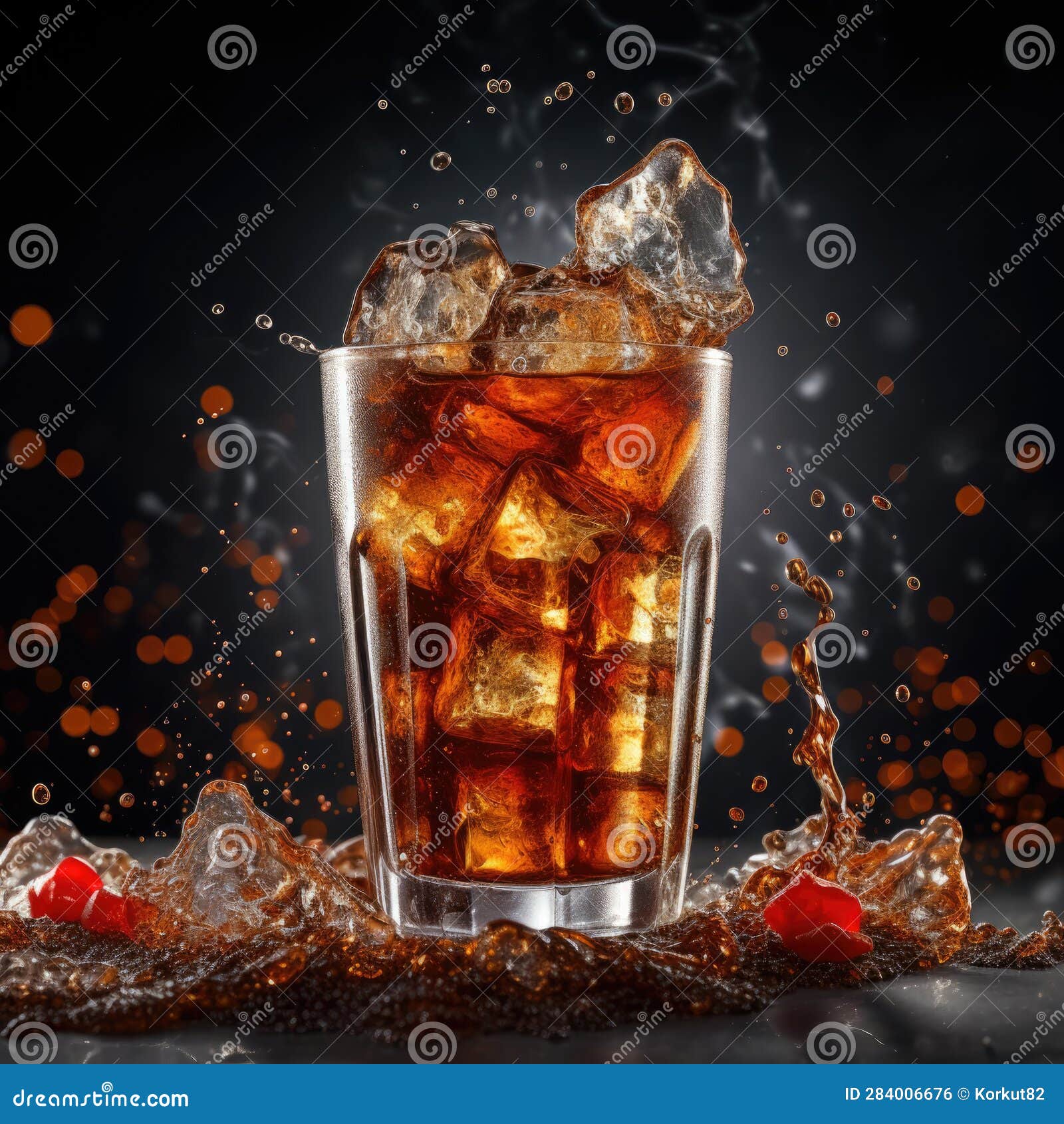 Coca cola with ice. stock illustration. Illustration of drink - 284006676