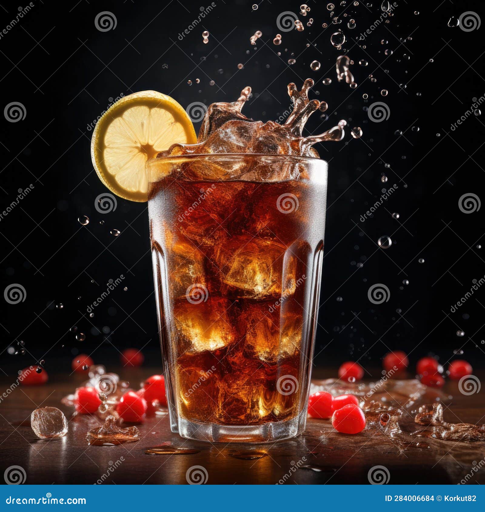 Coca cola with ice. stock illustration. Illustration of slow - 284006684