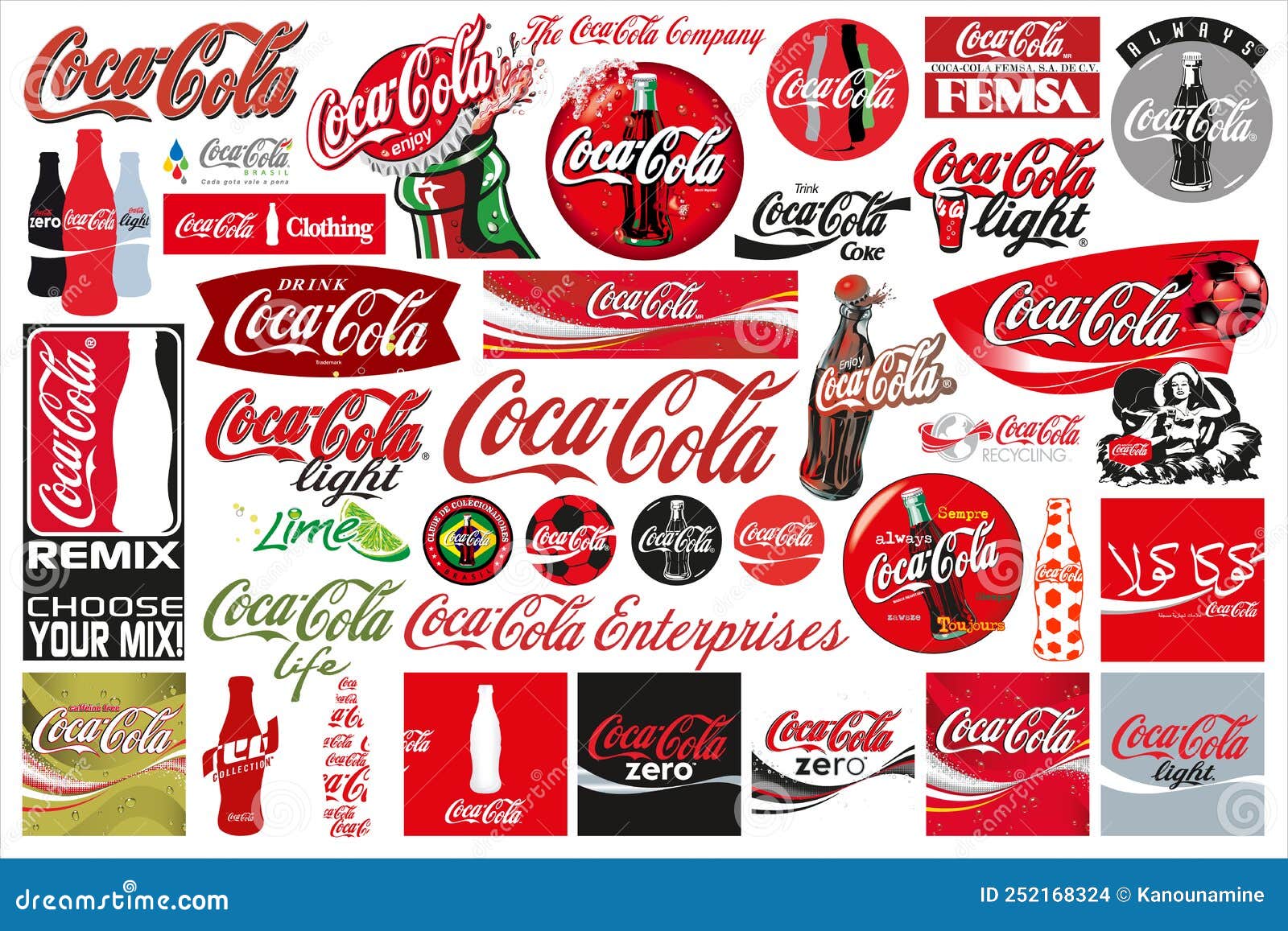 Coca Cola Logo - Vector Collection Editorial Stock Image - Illustration ...