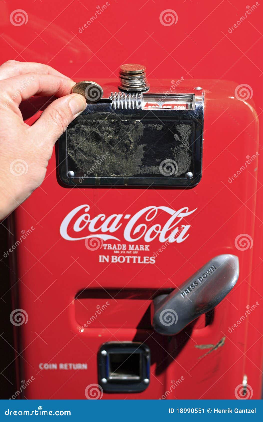 Coca-Cola Machine editorial photo. Image of hand, coins - 18990551