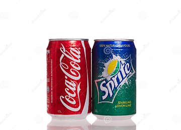 Coca cola and sprite cans editorial photo. Image of company - 24105146