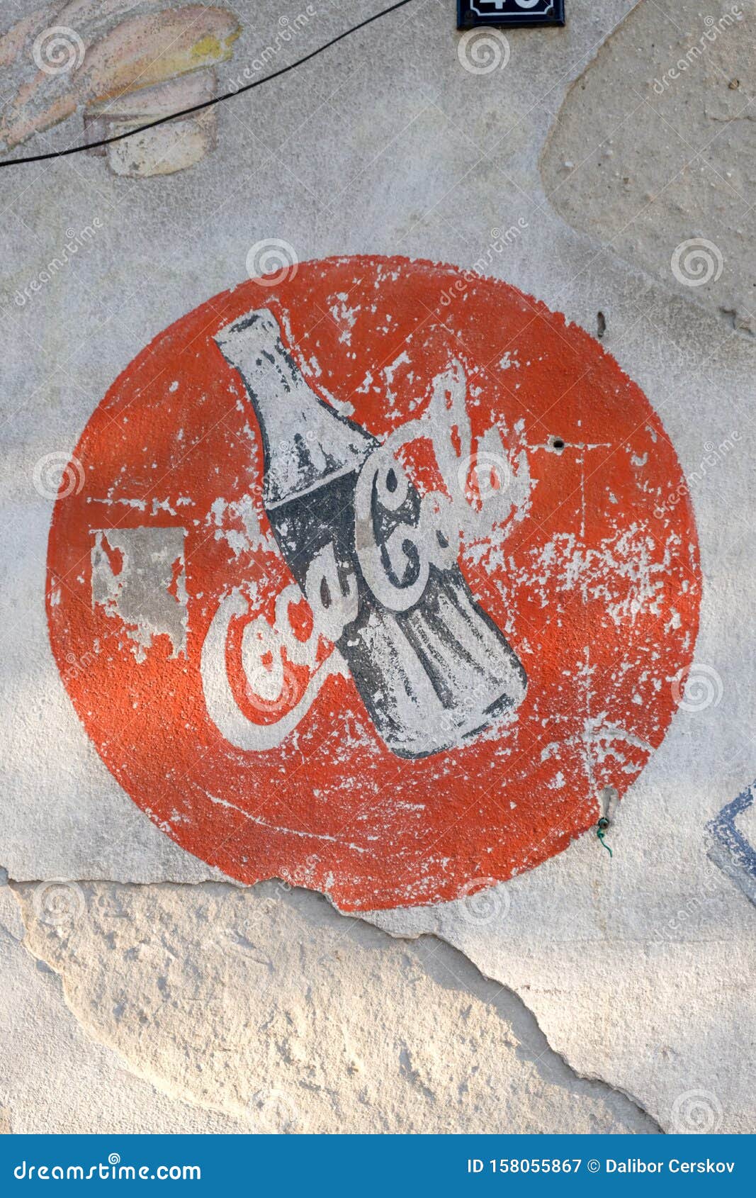 Coca Cola Vintage Logo on an Old Wall Editorial Photography - Image of ...