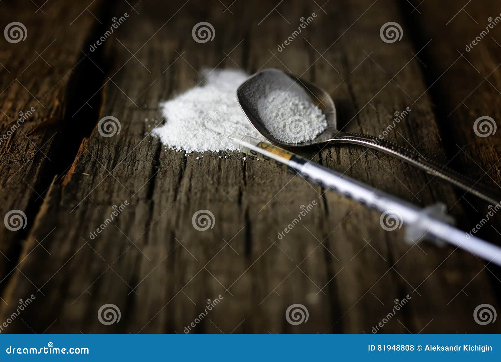 Cocain drug syringe spoon stock photo. Image of dirty - 81948808
