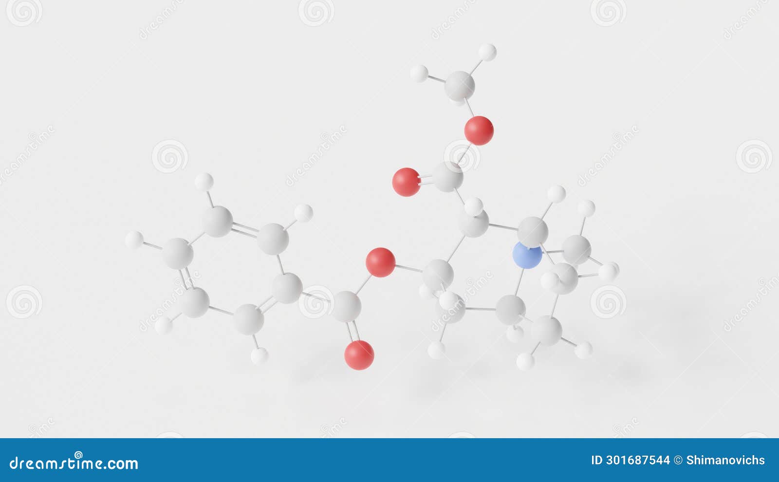 Cocaine Molecule 3d, Molecular Structure, Ball and Stick Model ...