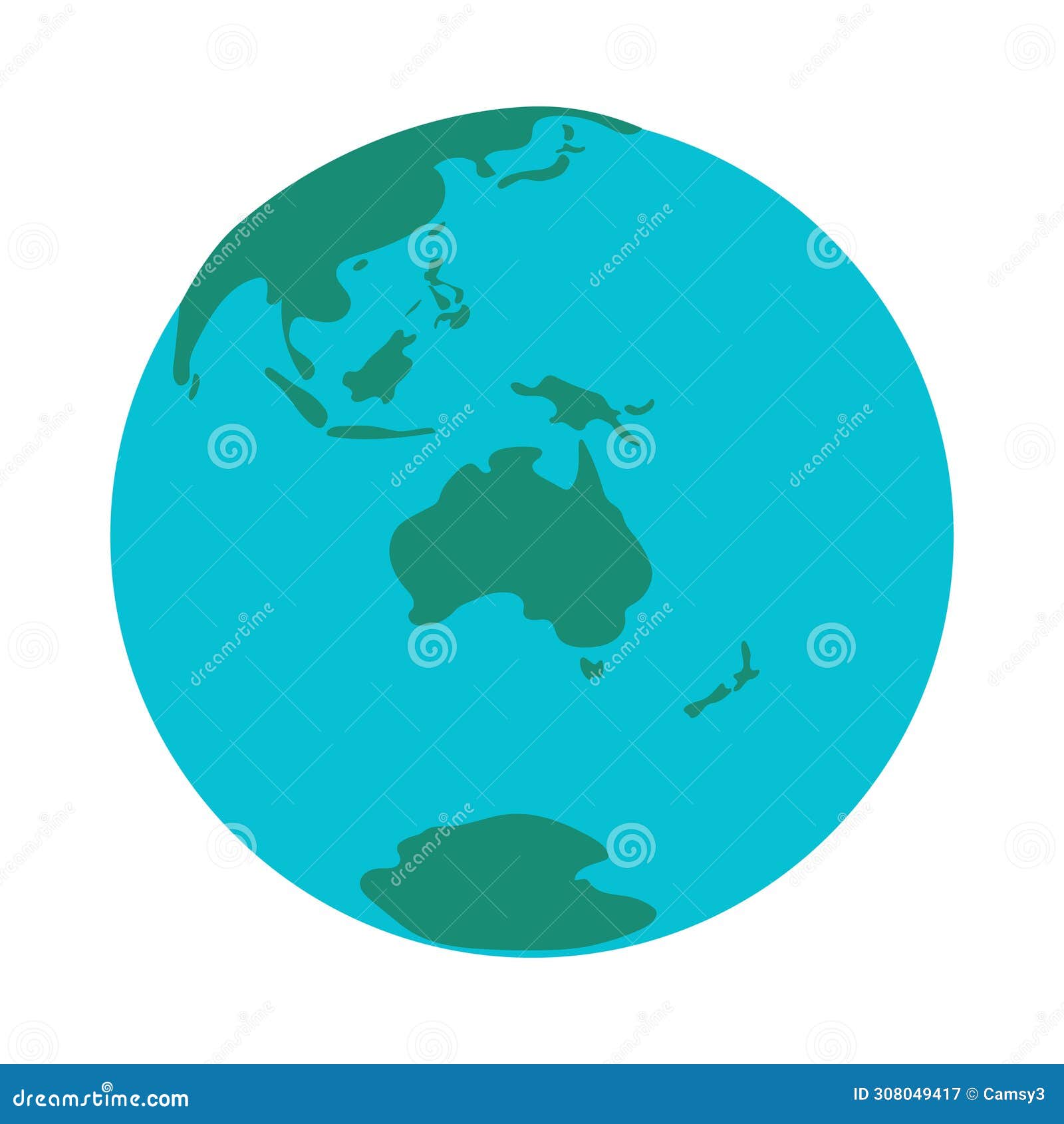 Globe Earth East Pacific Side Map Antarctica Asia Australia Japan ...