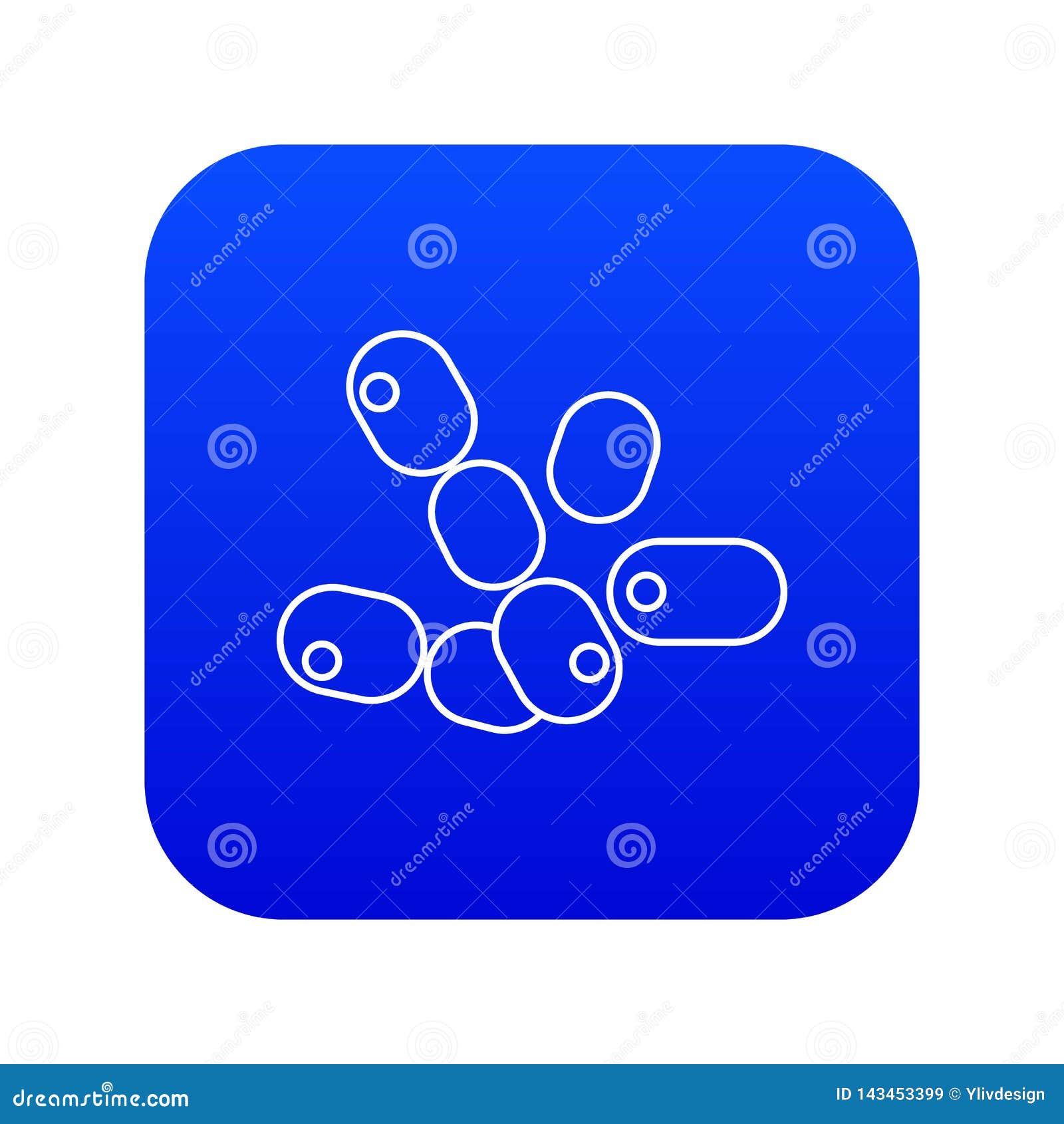 Coccus Bacilli Icon Blue Vector Stock Vector - Illustration of ...